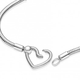 Pandora Moments Snake Chain Bracelet with Heart Buckle 599539C00 - Sabina