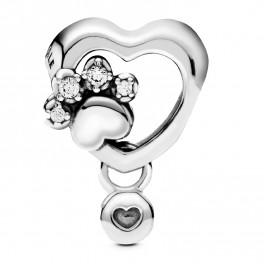 Shiny Heart and Paw Print Charm 798873C01 - Sabina