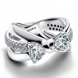 Anillo Banda Cruzada Lazo Brillante 193553C01 - Pandora - Sabina